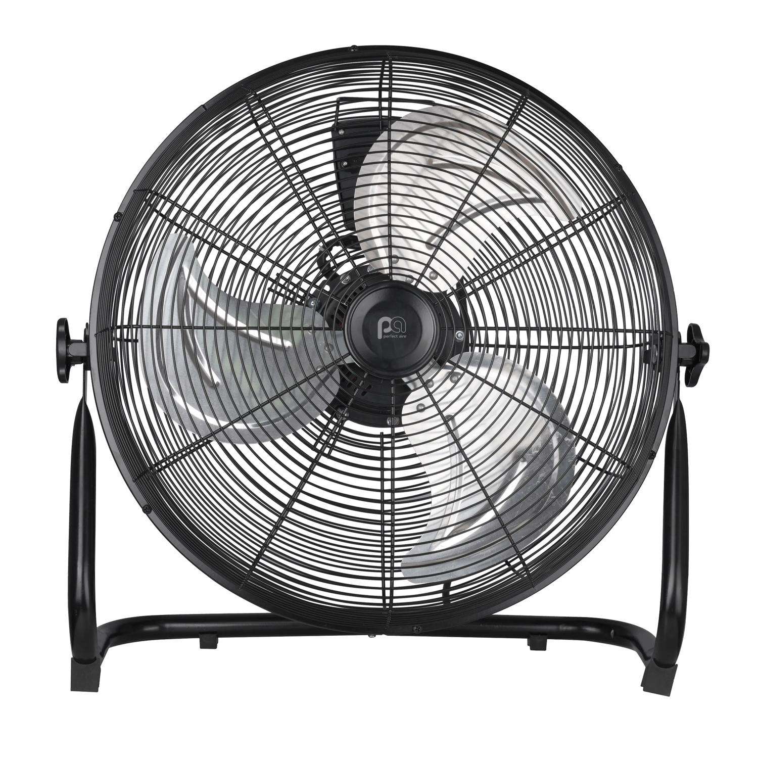 Perfect Aire 21.75 in. H X 18 in. D 3 speed High Velocity Floor Fan ...