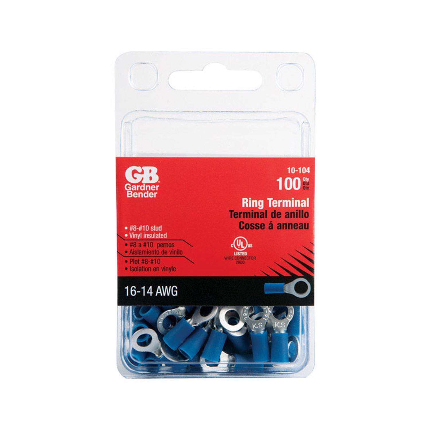 Gardner Bender 16-14 Ga. Insulated Wire Ring Terminal Blue 100 pk - Ace ...