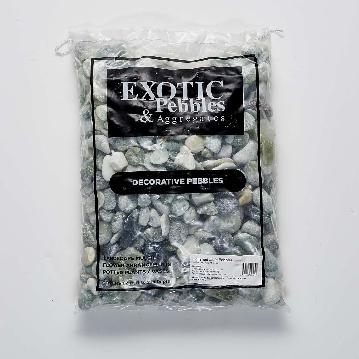 Exotic Pebbles & Aggregates Jade Stone Deco Pebbles 20 lb Mfr# PJ20 ...