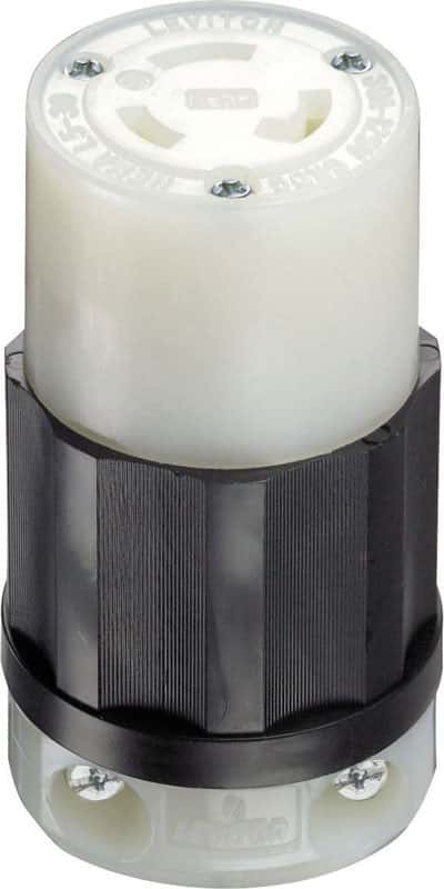 Leviton Industrial Thermoplastic Curved Blade/Ground Locking Connector ...