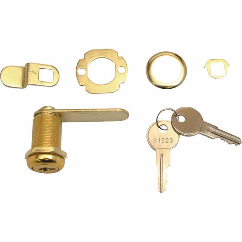 Prime-Line Bright Brass Gold Steel Cabinet/Drawer Lock - Ace Hardware