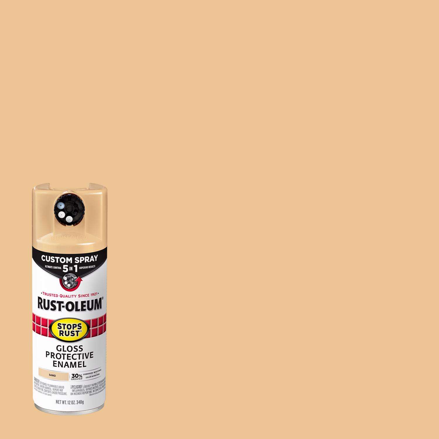 Rust-Oleum Stops Rust Custom Spray 5-in-1 Gloss Sand Spray Paint 12 oz ...