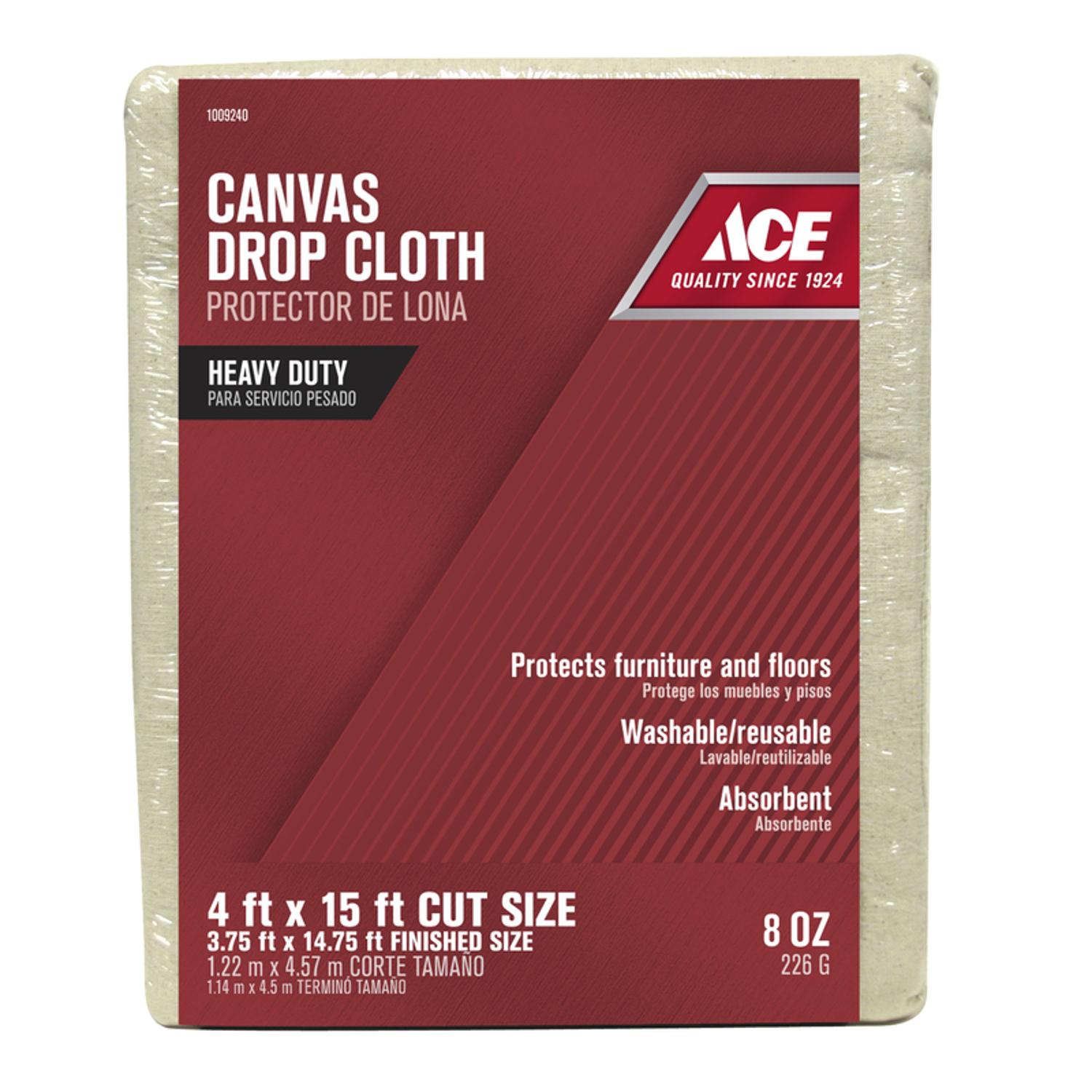 Ace 4 ft. W X 15 ft. L 8 oz Canvas Drop Cloth 1 pk Mfr# 58908/12ACE ...