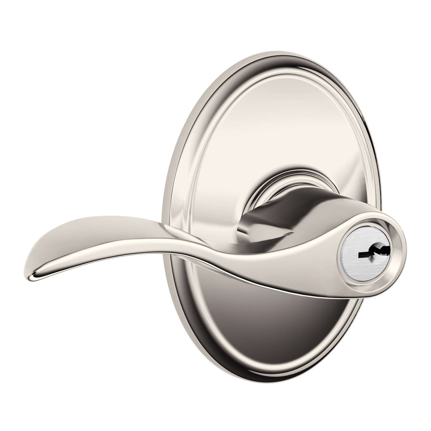 Schlage Polished Nickel Entry Lever 1-3/4 in. - Ace Hardware