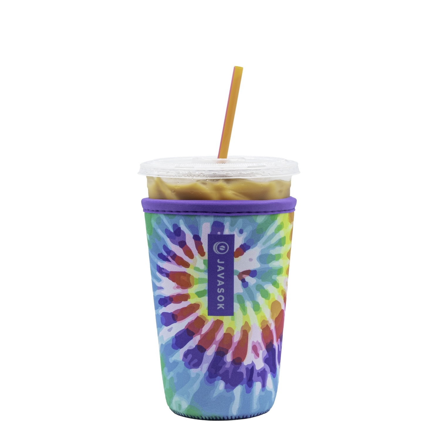 JavaSok 28 oz Tie Dye Rainbow Multi-Colored BPA Free Beverage Koozie ...