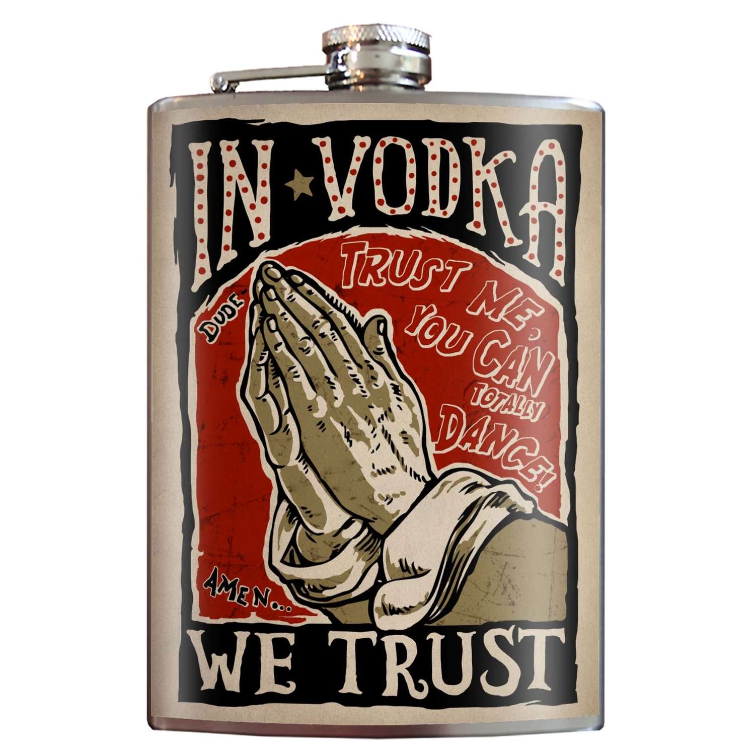 Trixie & Milo In Vodka We Trust 8 oz Multicolored Stainless Steel Flask ...