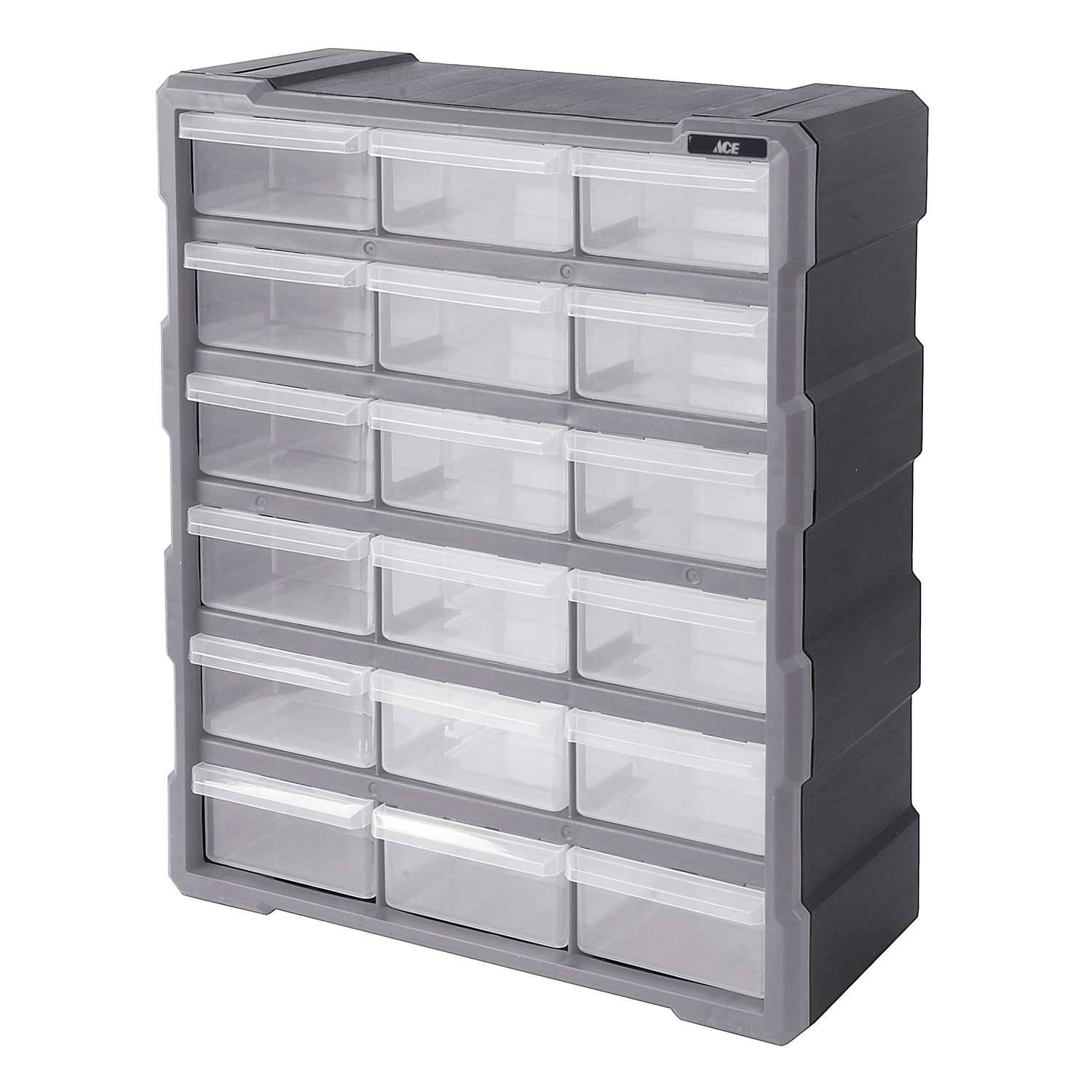 Ace 15 in. W X 19 in. H Storage Organizer Plastic 18 compartments Gray ...