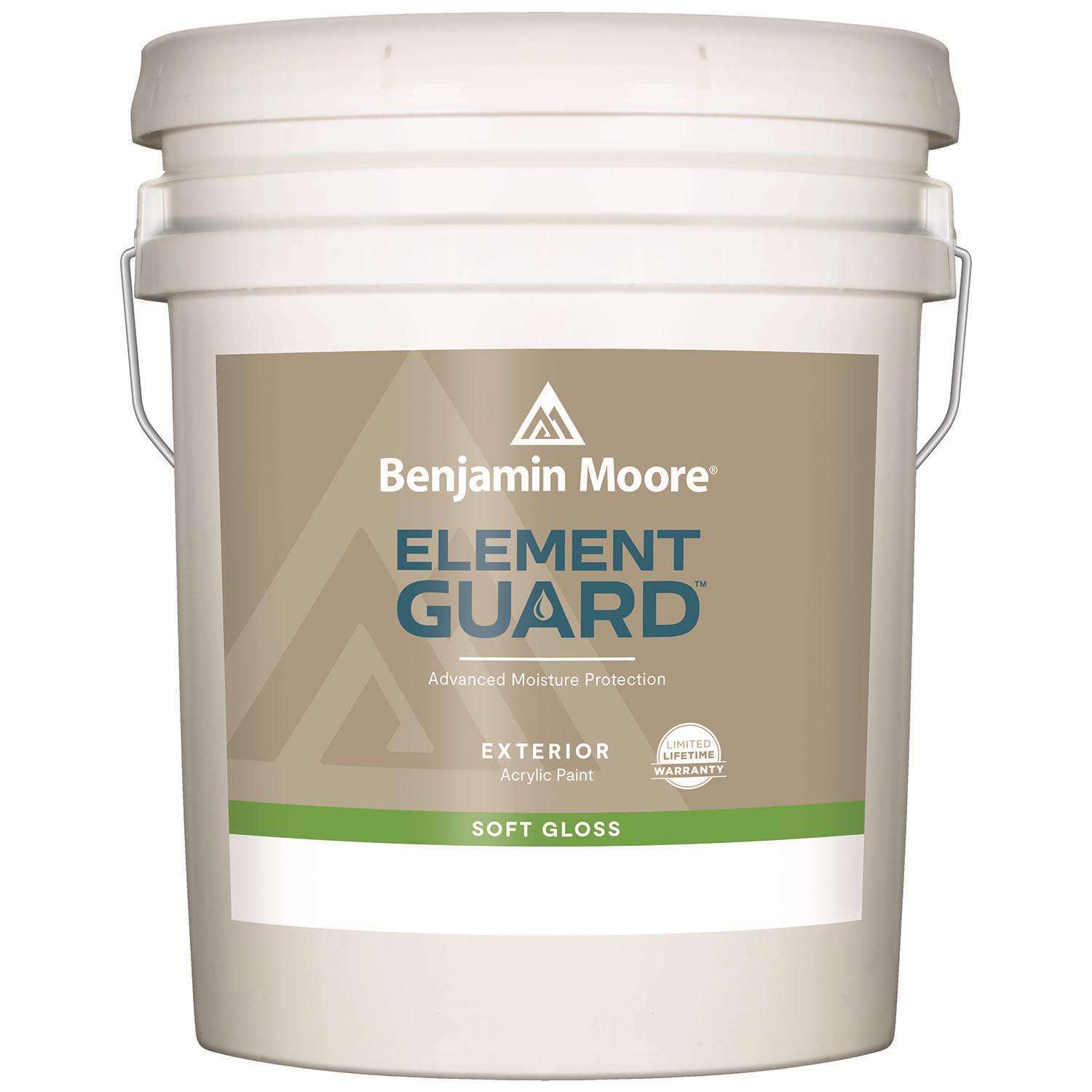 Benjamin Moore Element Guard Soft Gloss White Paint Exterior 5 gal ...