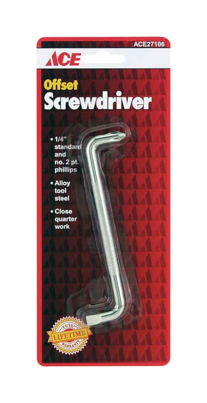 Ace #2 and 1/4 in. Phillips/Slotted Offset Screwdriver 1 pc - Ace Hardware