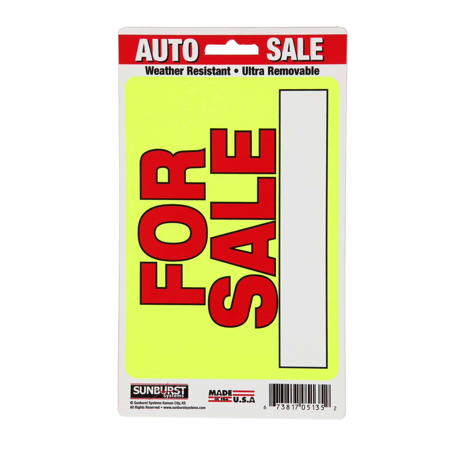 Sunburst Systems English Yellow Informational Window Decal 8.5 in. H X ...