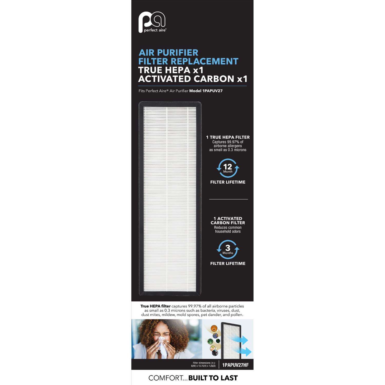 Perfect Aire 18.75 in. H X 6 in. W Rectangular HEPA Air Purifier Filter ...