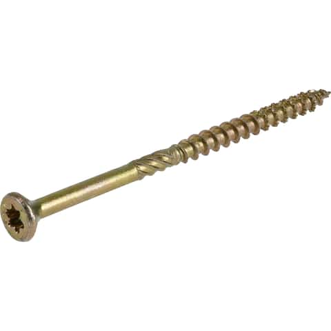 HILLMAN Power Pro No. 9 X 3 in. L Star Yellow Zinc Coarse Wood Screws ...