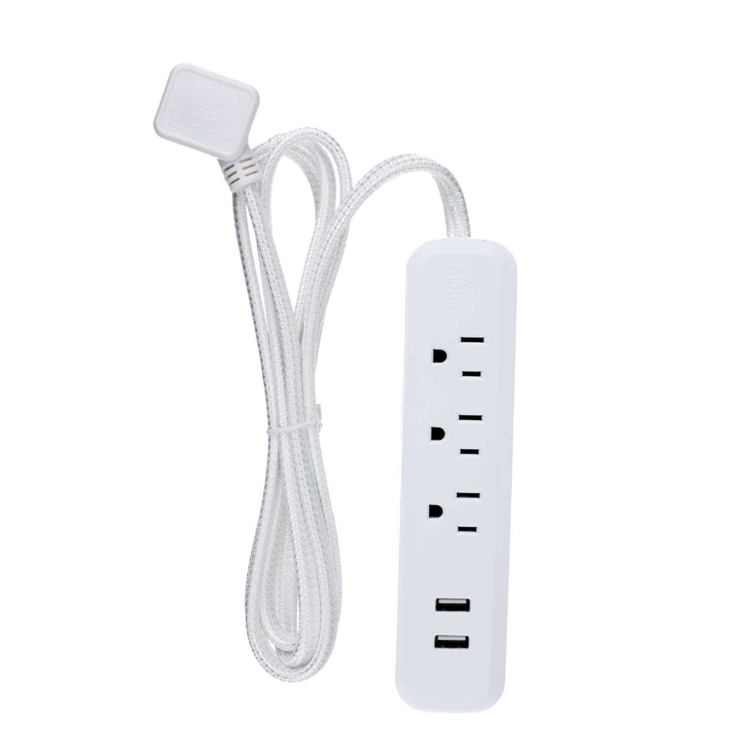 Globe Electric Designer 6 ft. L 3 outlets Power Strip w/Surge ...