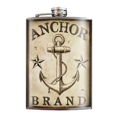 Trixie & Milo Anchor Brand 8 oz Multicolored Stainless Steel Flask ...