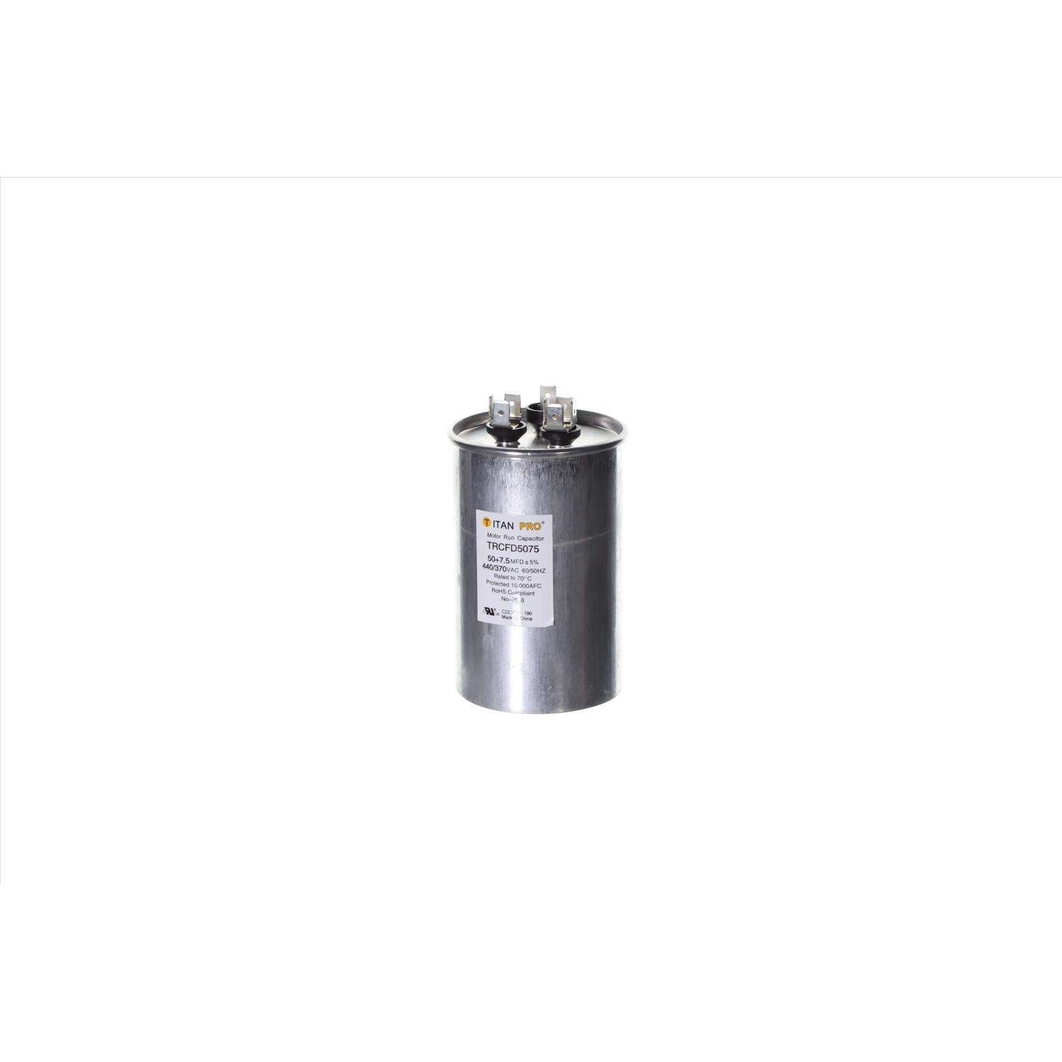 Titan Pro 50+7.5 MFD 440 V Round Run Capacitor - Ace Hardware