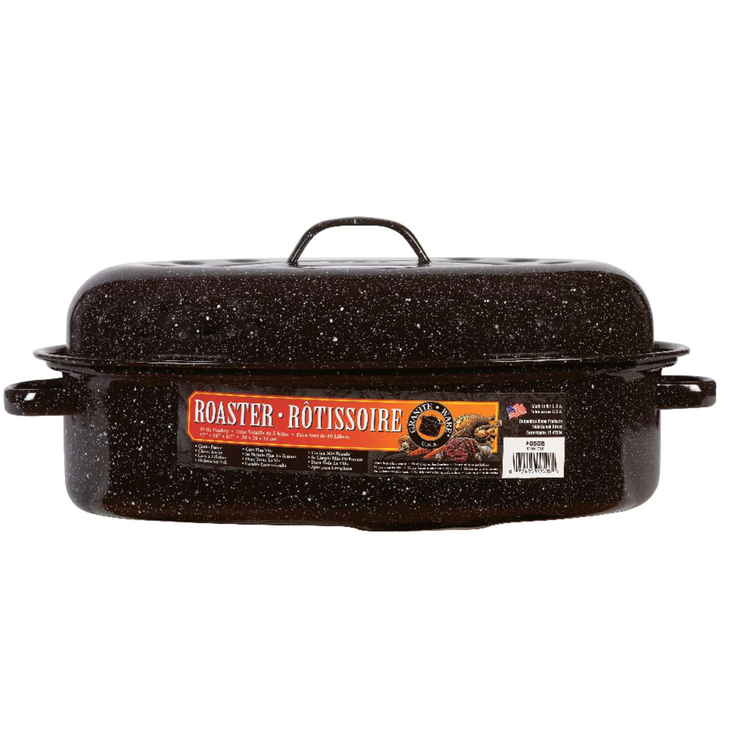 Granite Ware Porcelain Enamel Covered Roaster 10 lb Black - Ace Hardware