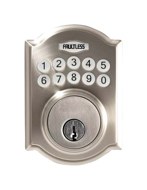Faultless Satin Nickel Metal Electronic Deadbolt - Ace Hardware