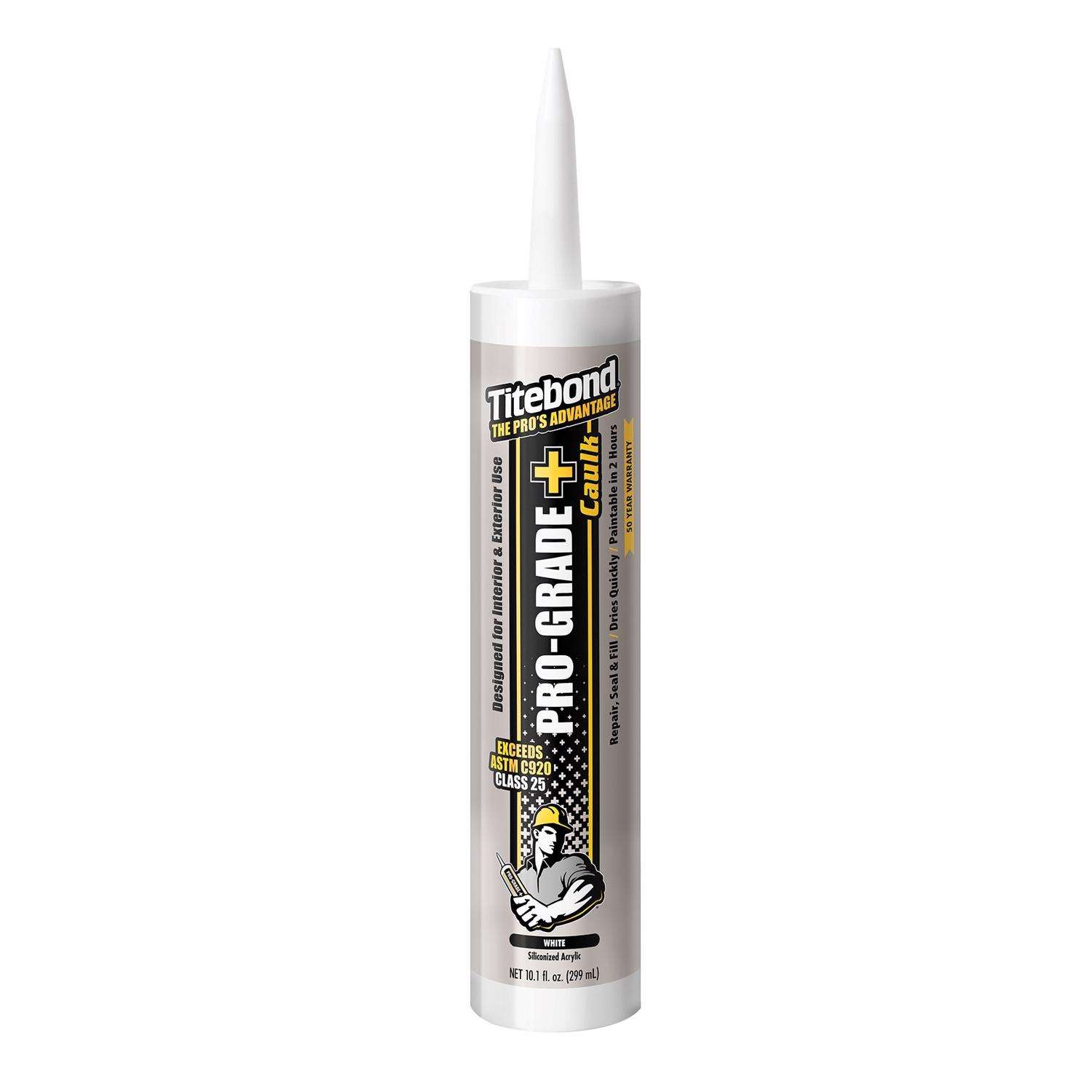 Titebond Pro-Grade Plus White Siliconized Acrylic Multipurpose Caulk 10 ...