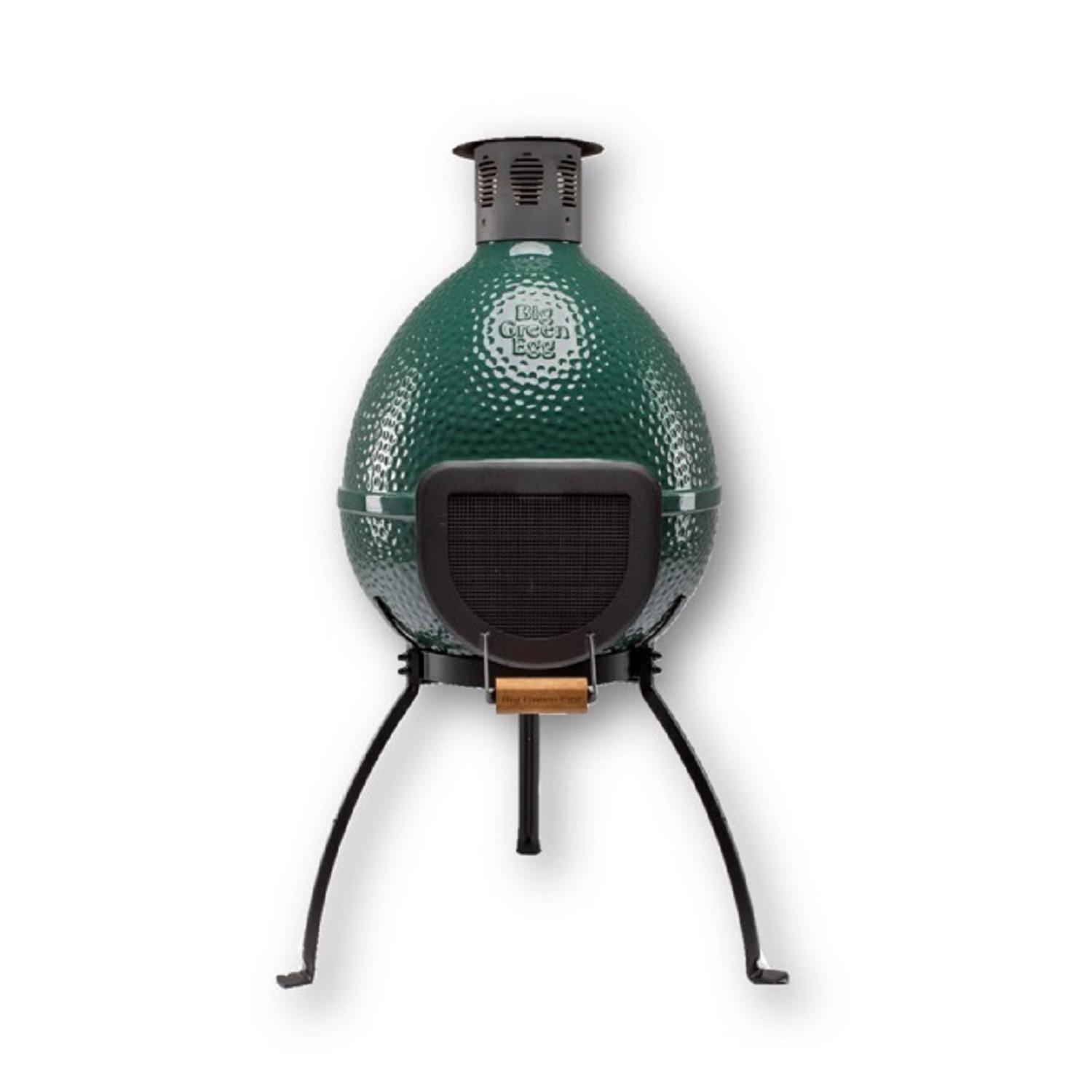 Big Green EGG Chiminea Old World Wood Metal Outdoor Fireplace 21 in. W ...