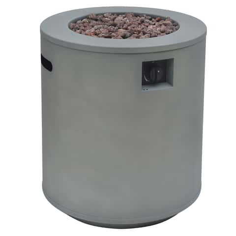 Bond Acero 23 in. W Envirostone Contemporary Round Propane Fire Column ...