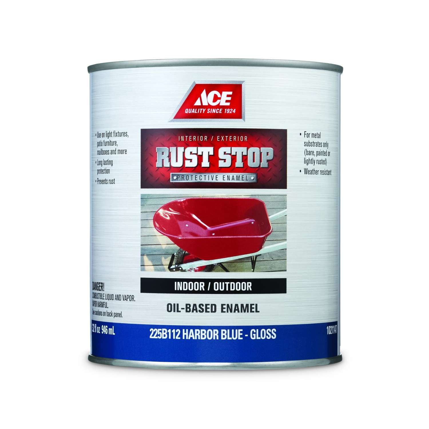 Ace Rust Stop Indoor/Outdoor Harbor Blue Oil-Based Enamel Rust ...