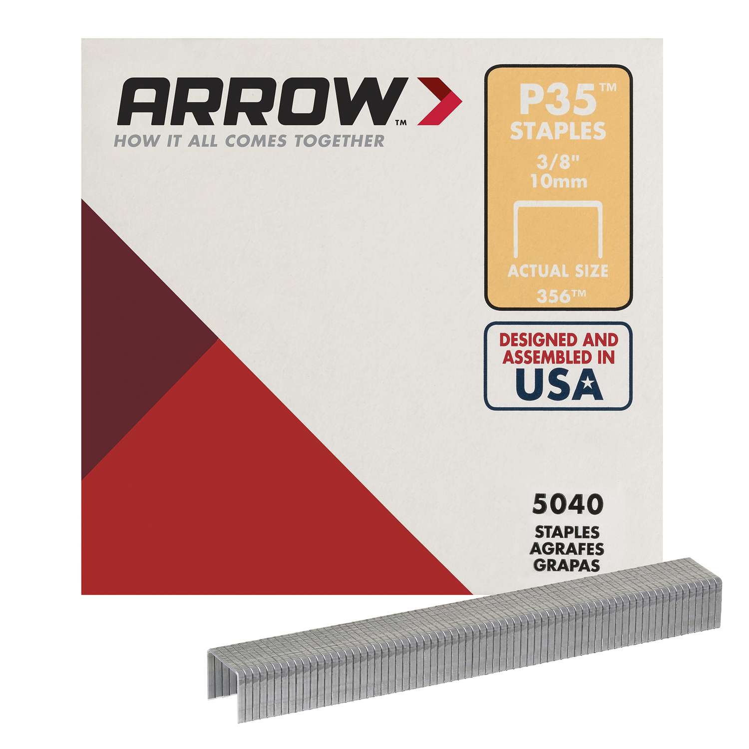 Arrow P35 7/16 in. W X 3/8 in. L 25 Ga. Flat Crown Heavy Duty Staples ...