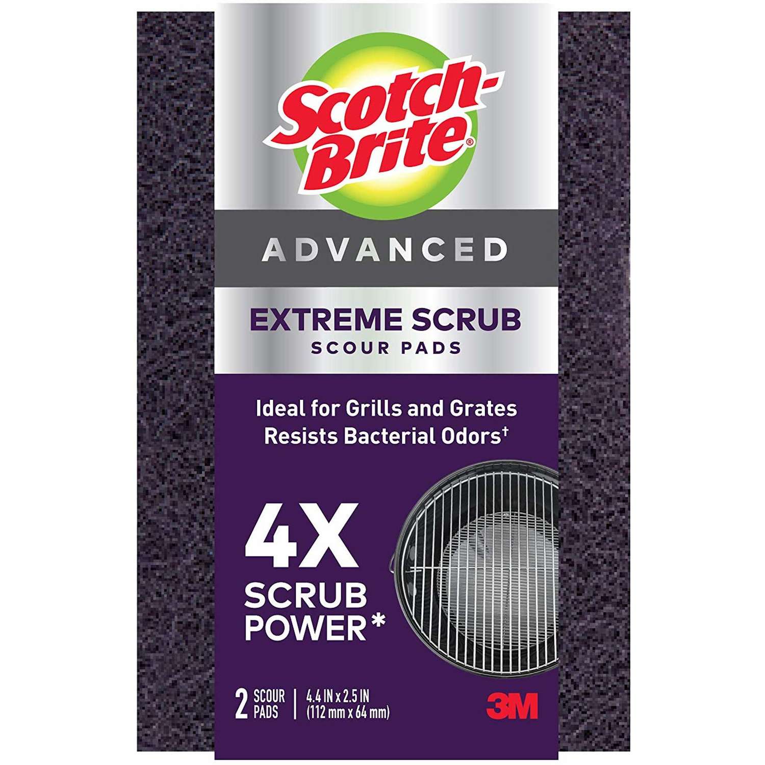 Scotch-Brite Extreme Scrub Heavy Duty Scouring Pad For Grill 4.4 in. L ...