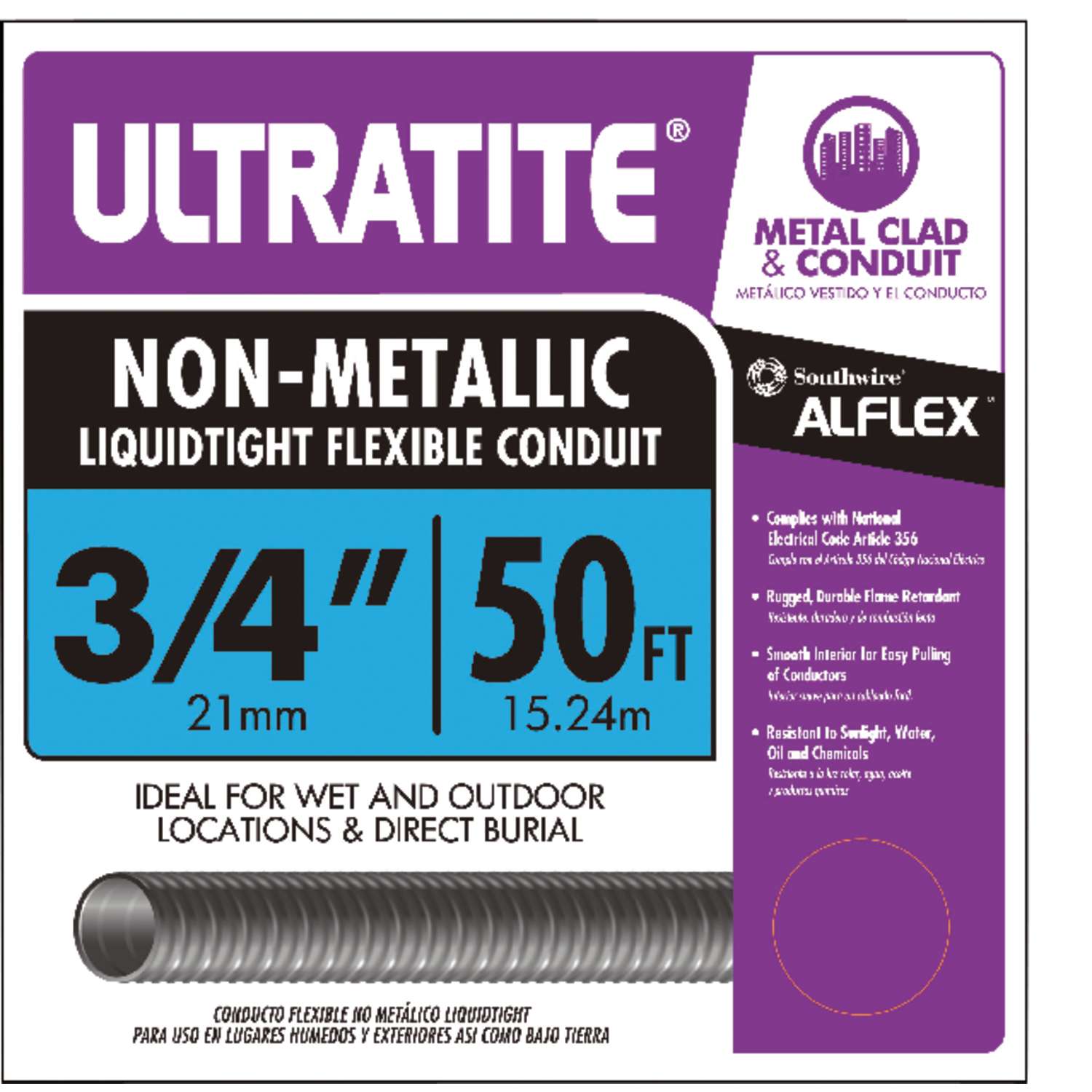 Southwire 3/4 in. D X 50 ft. L Thermoplastic Flexible Electrical ...