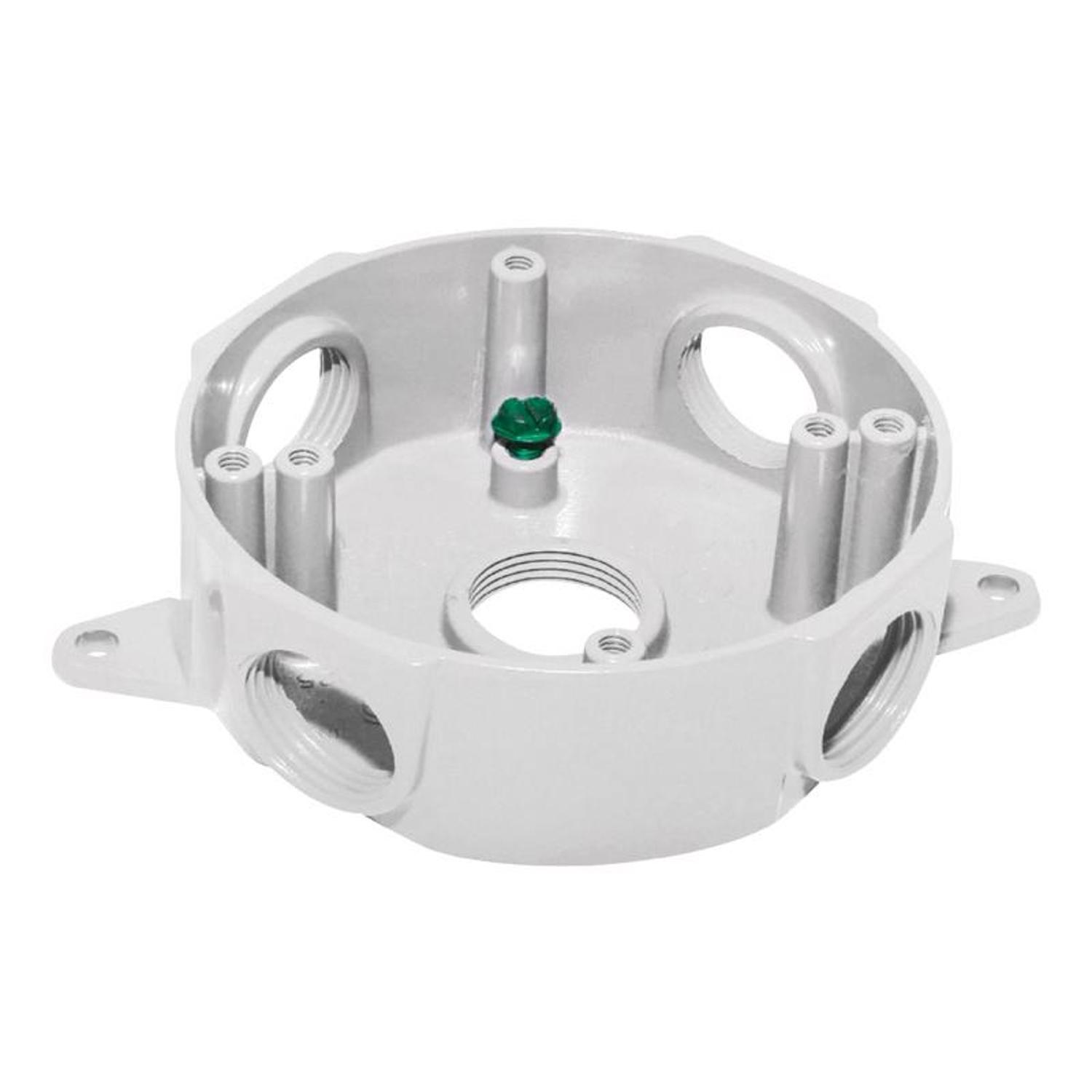 Sigma Engineered Solutions New Work 16 cu in Round Die Cast Metal Weatherproof Box White Mfr 143854WH Ace Hardware