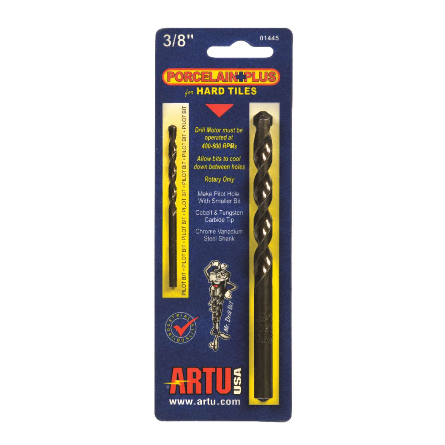 ARTU Porcelain Plus 3/8 in. X 5-5/16 in. L Tungsten Carbide Tipped ...