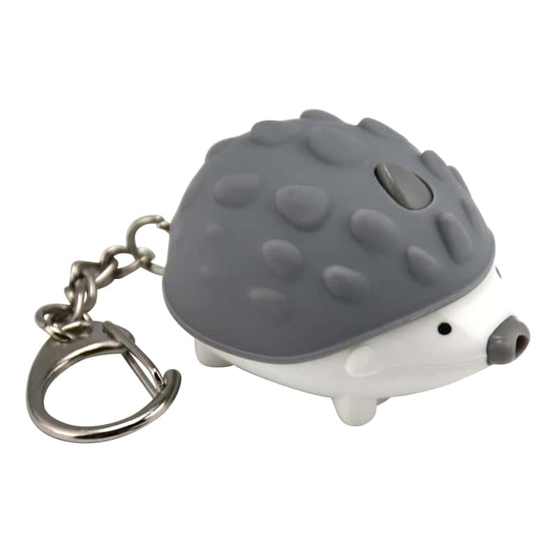 KeyGear Metal/Plastic Gray/White Hedgehog Key Chain w/LED Light - Ace ...