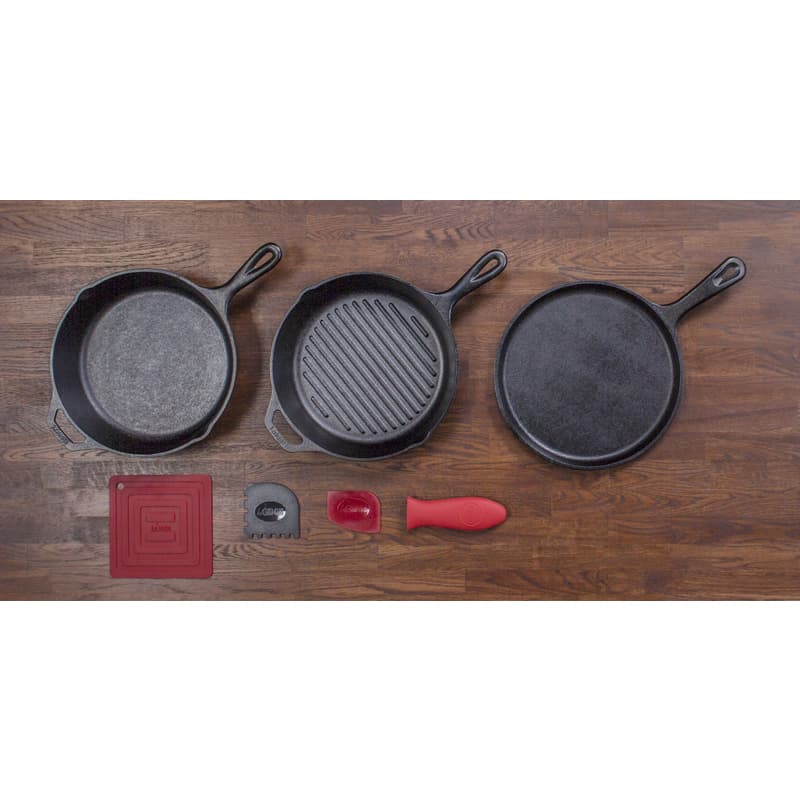 Lodge Essential Cast Iron Cookware Set Black - Sansujyuku