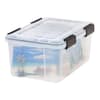 IRIS WEATHERTIGHT 19 quart Clear Storage Tote 7.88 in. H X 11.75 in. W ...