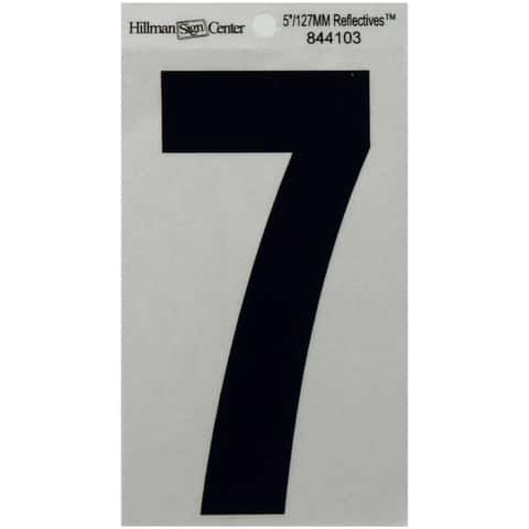 Hillman 5 in. Reflective Black Vinyl Self-Adhesive Number 7 1 pc - Ace ...