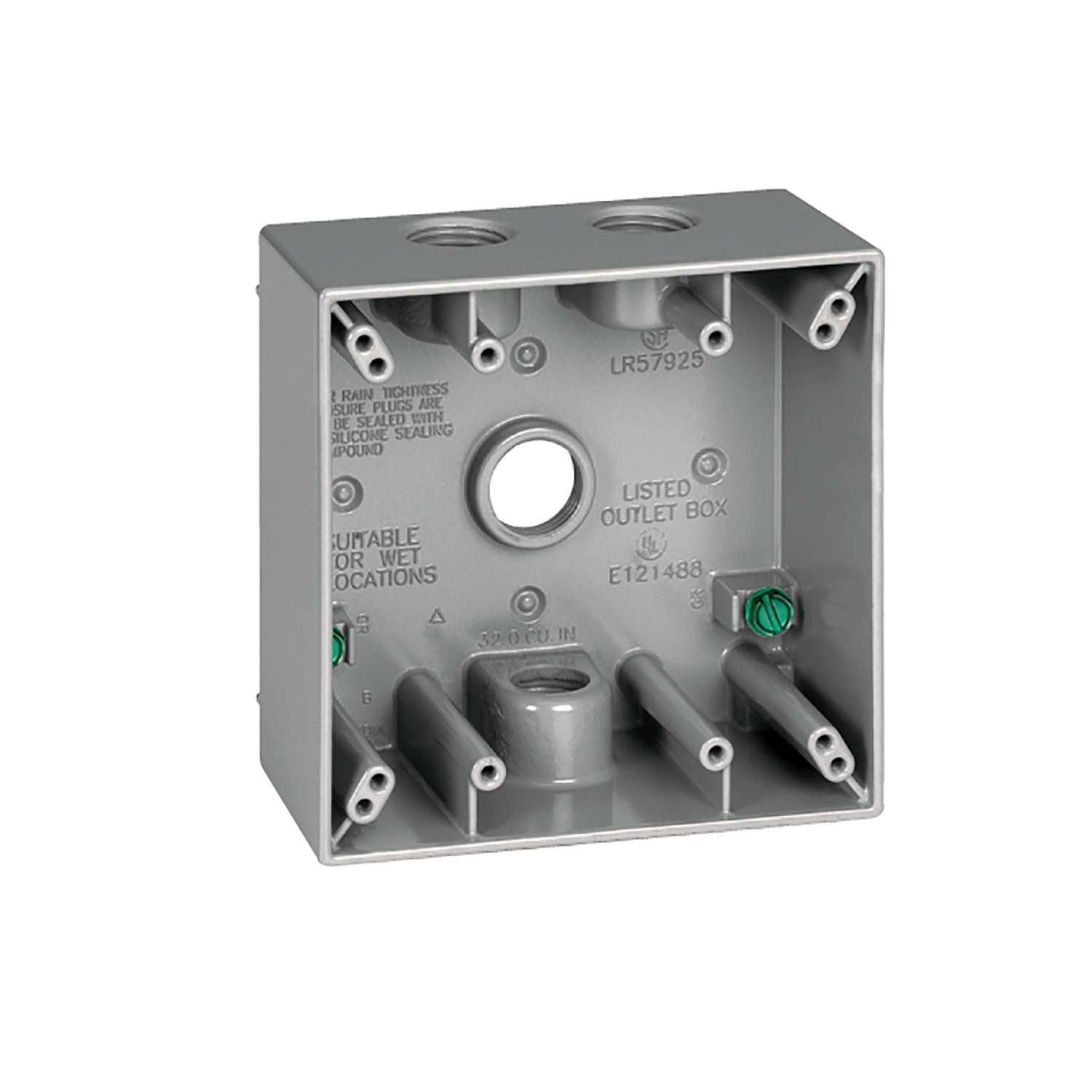 Sigma Engineered Solutions New Work 31 cu in Square Metallic 2 gang ...