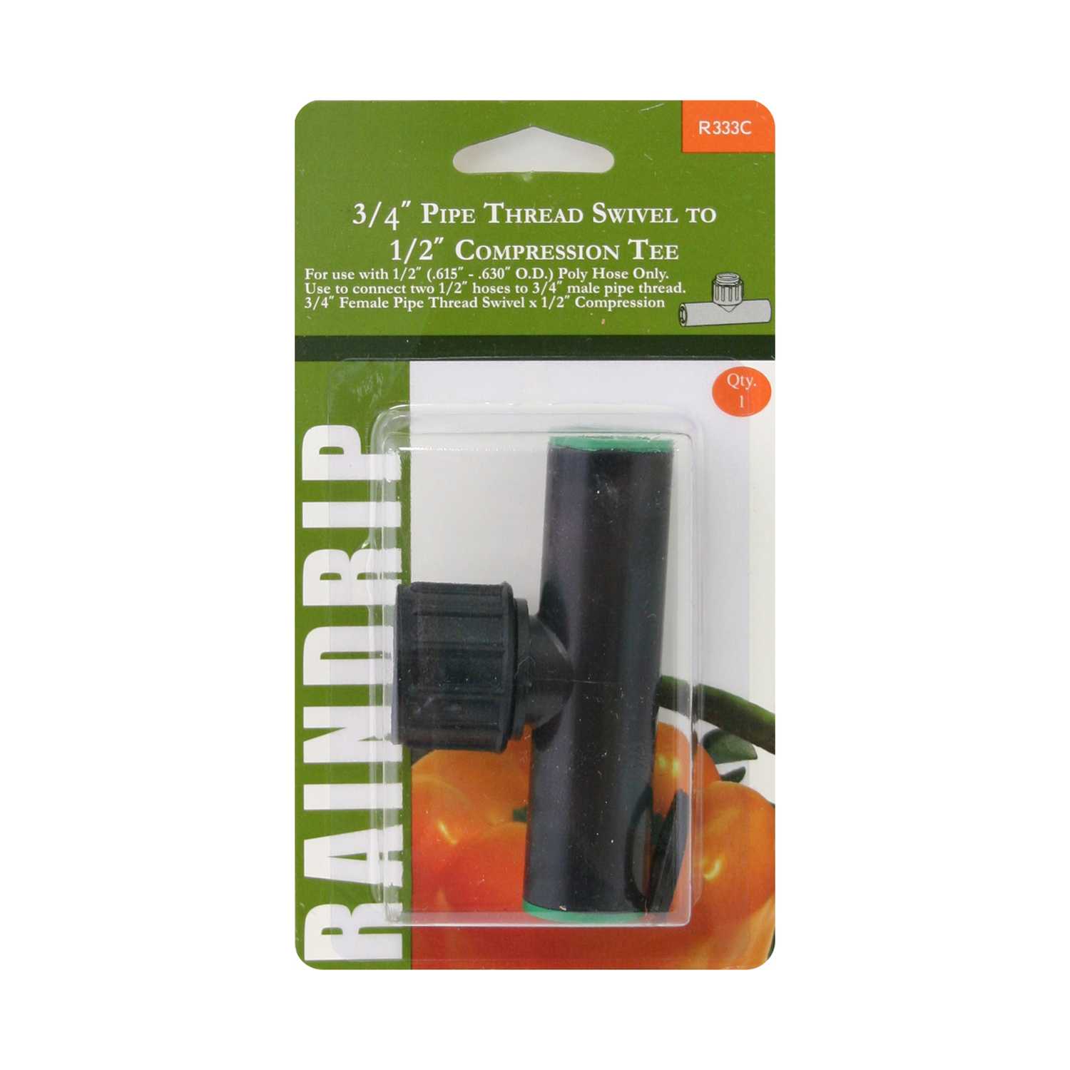 Raindrip Plastic Drip Irrigation Swivel/Compression Adapter 1 pk - Ace ...