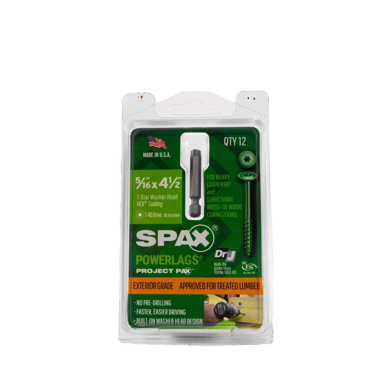 SPAX PowerLags 5/16 in. X 4-1/2 in. L Washer High Corrosion Resistant ...