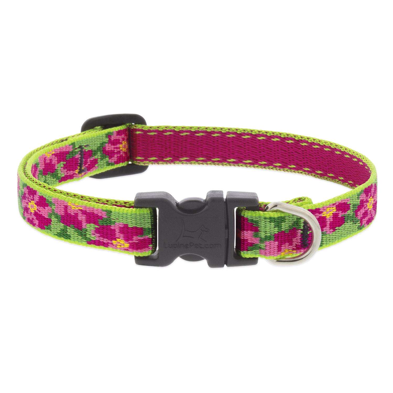 Lupine Pet Original Multicolored Petunias Nylon Dog Adjustable Collar ...
