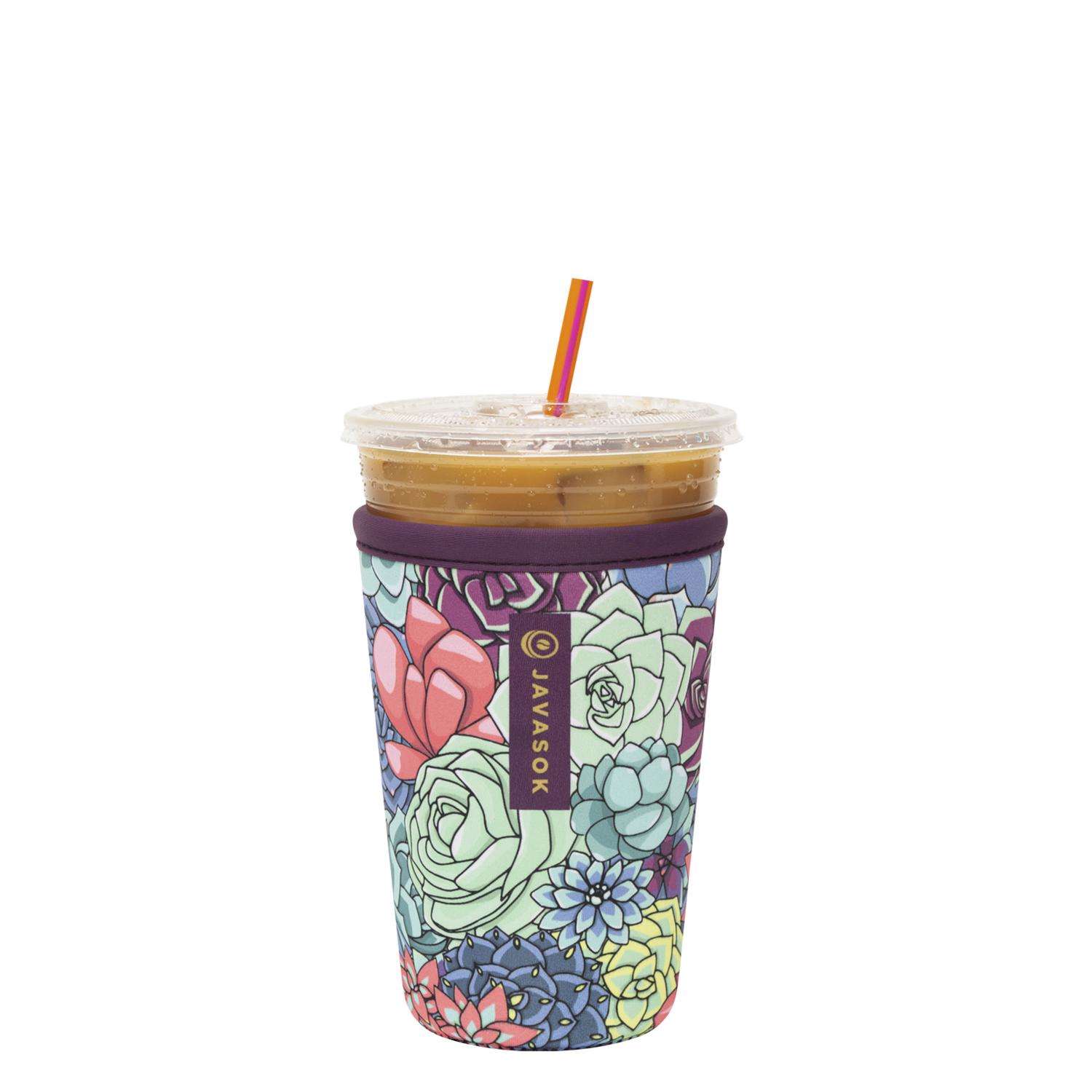 Sok-It JavaSok 28 oz Succulents Multicolored BPA Free Iced Coffee ...