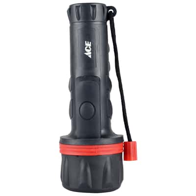 Ace 25 lumens Black/Red LED Flashlight D Battery - Ace Hardware