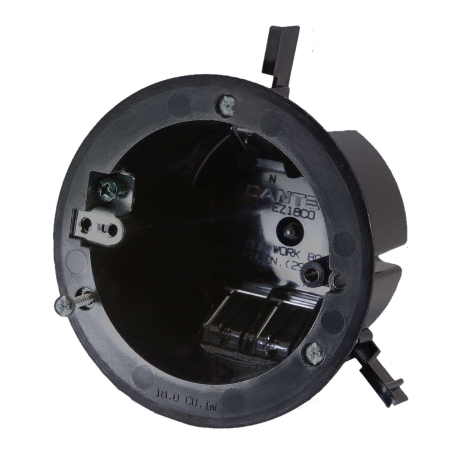 Cantex EZ Box Old Work 18 cu in Round Polycarbonate Ceiling Box Black ...