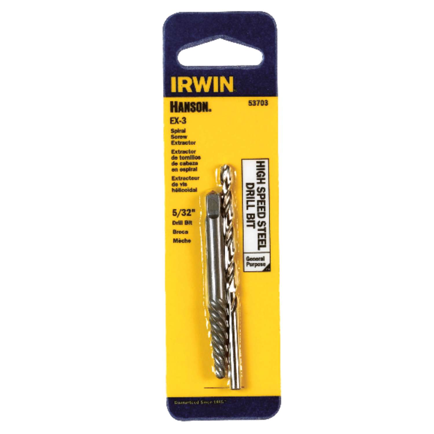 Irwin Hanson 5/32 in. X 5/32 in. D High Speed Steel Drill Bit Extractor ...
