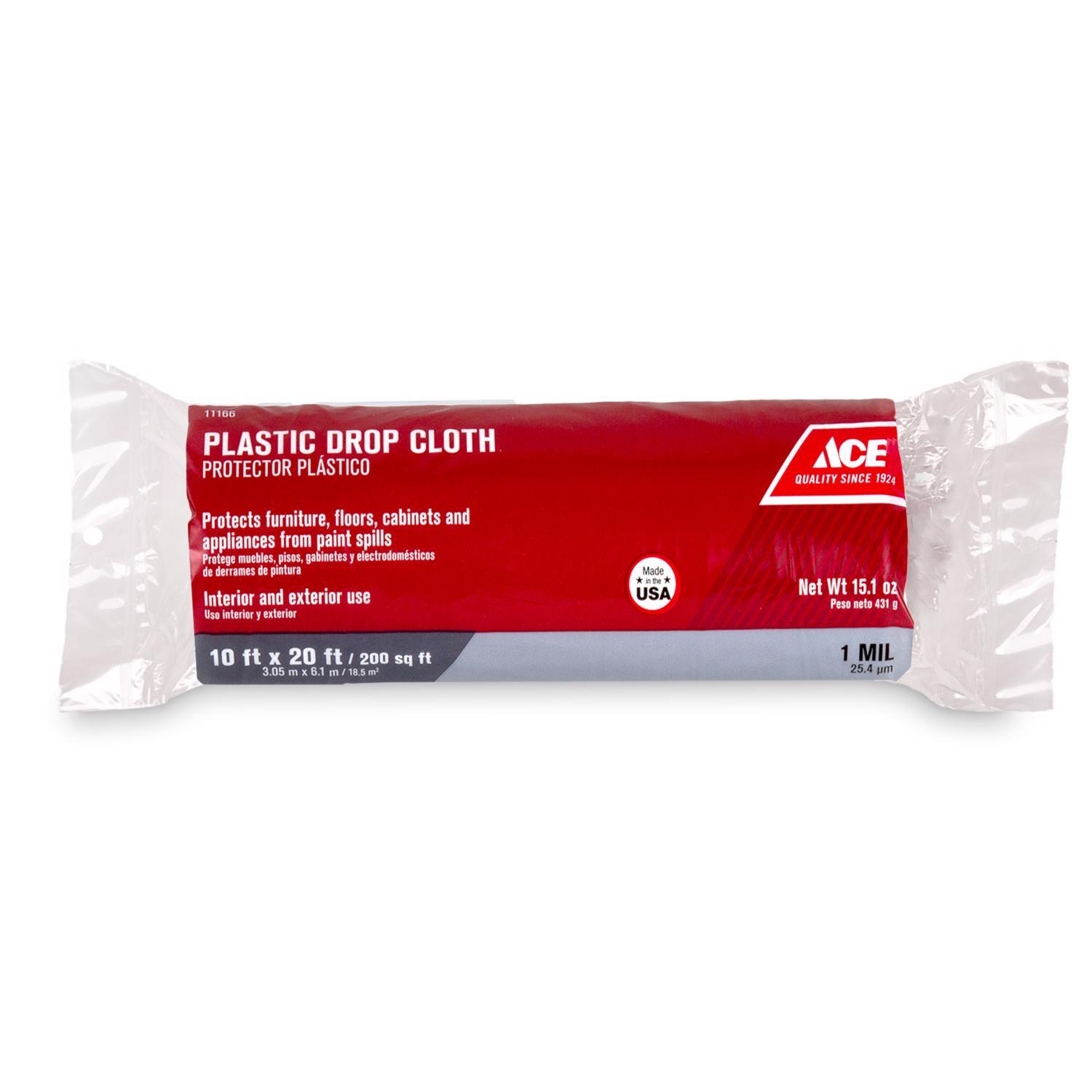Ace 10 ft. W X 20 ft. L X 1 mil Plastic Drop Cloth 1 pk Mfr# 626225 ...
