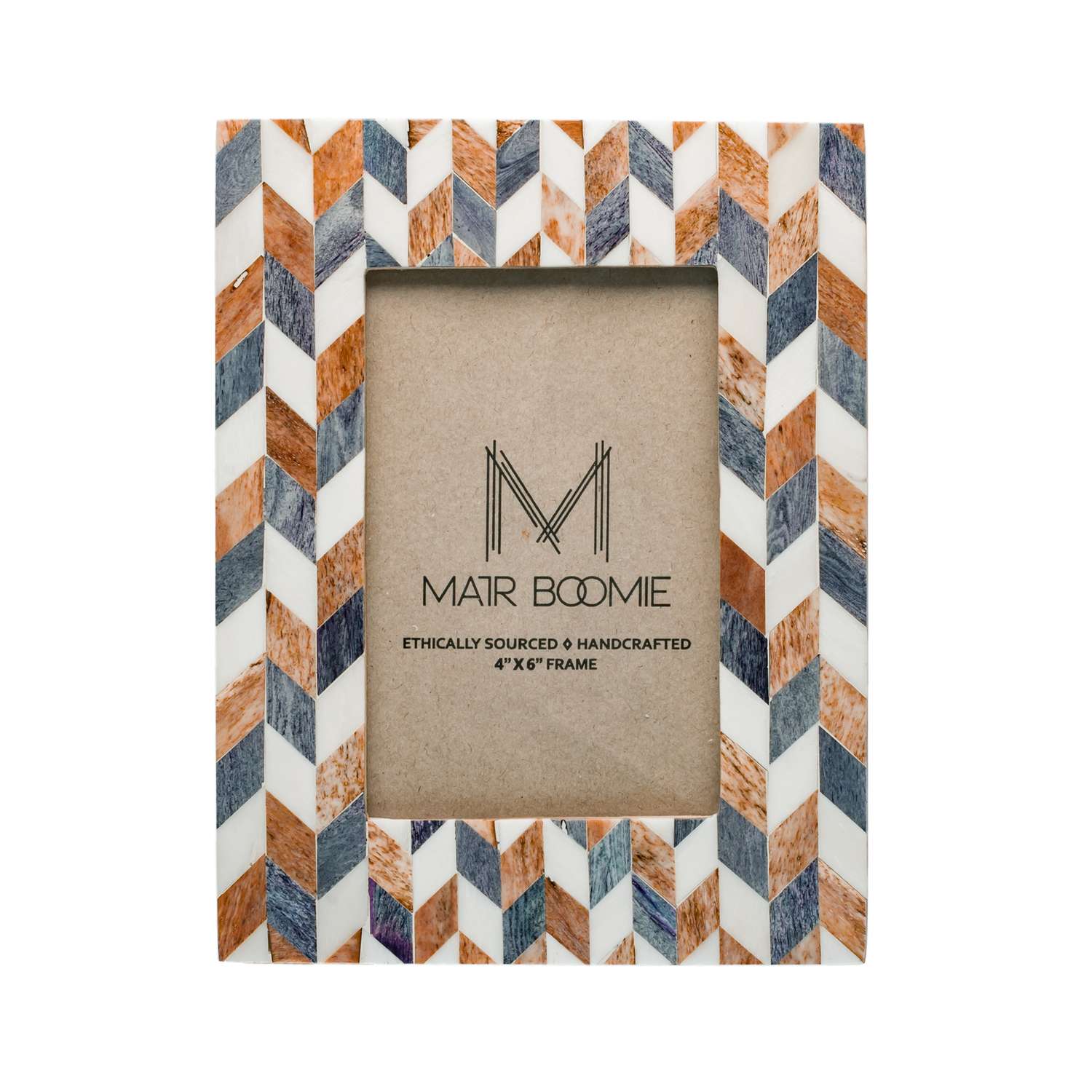 Matr Boomie Artemis Brown/Gray Bone Picture Frame 8.5 in. H X 6.5 in. W ...