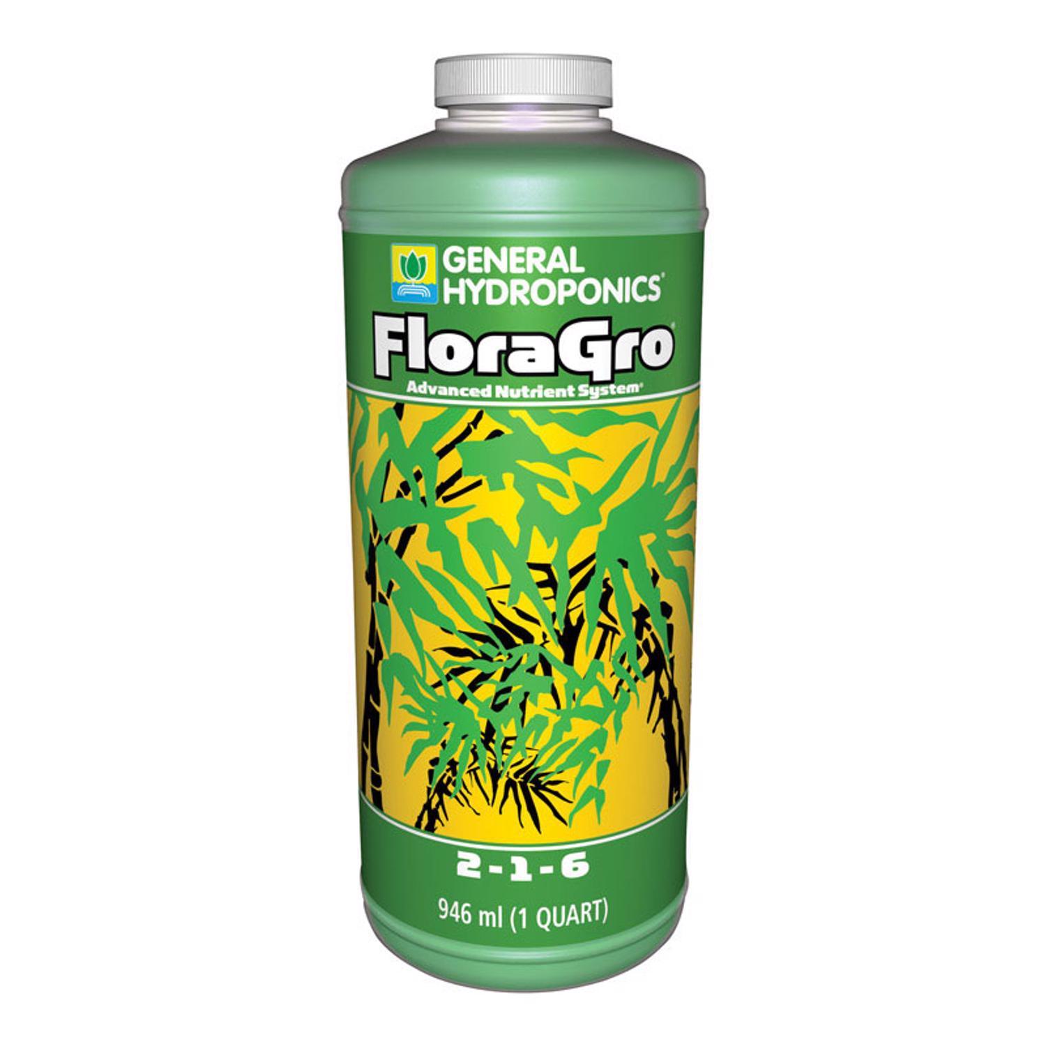 General Hydroponics FloraGro Organic Liquid Nutrient System 1 qt Mfr ...