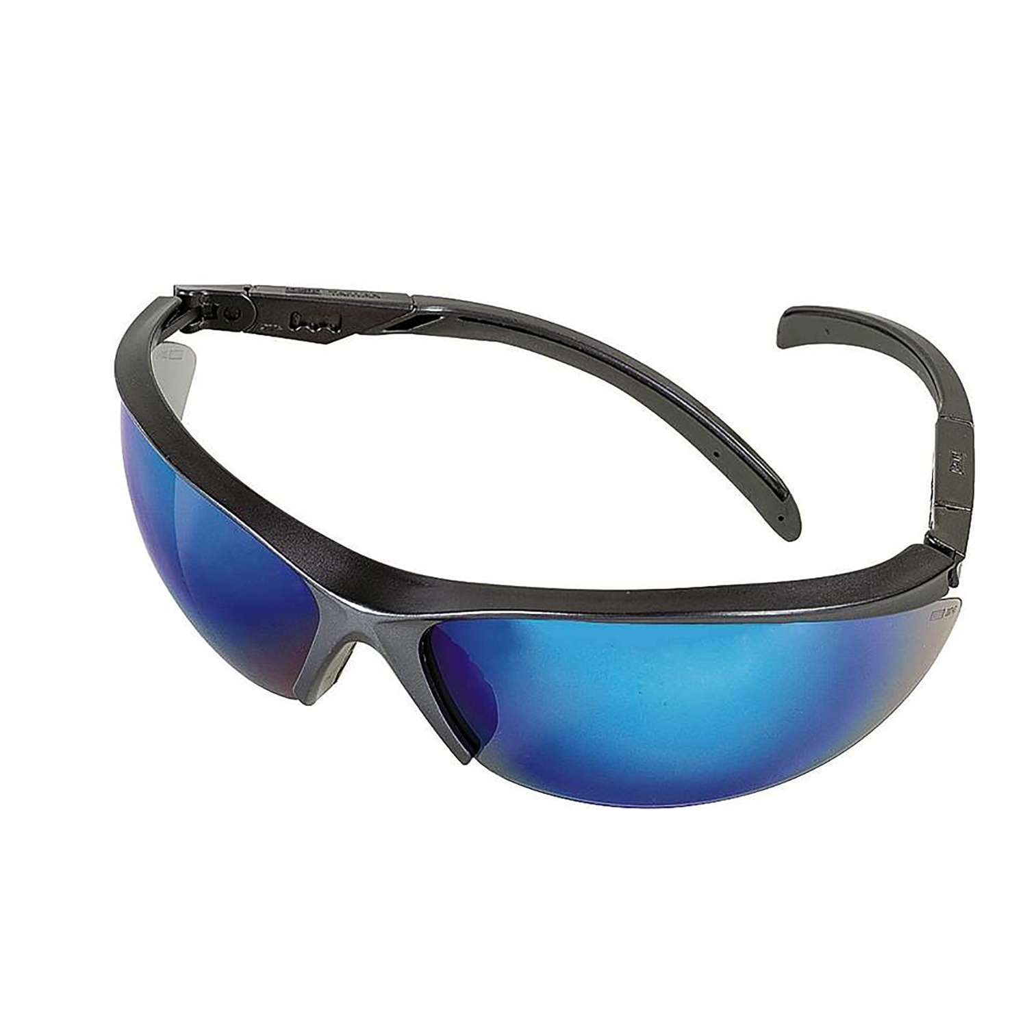 Safety Works Semi-Rimless Adjustable Safety Glasses Blue Mirror Lens ...