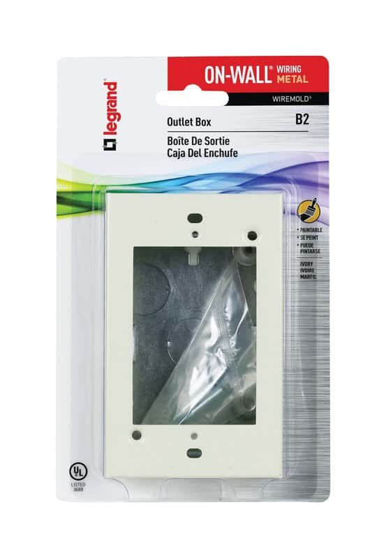 Legrand Rectangle Metal 1 gang Outlet Box Ivory - Ace Hardware