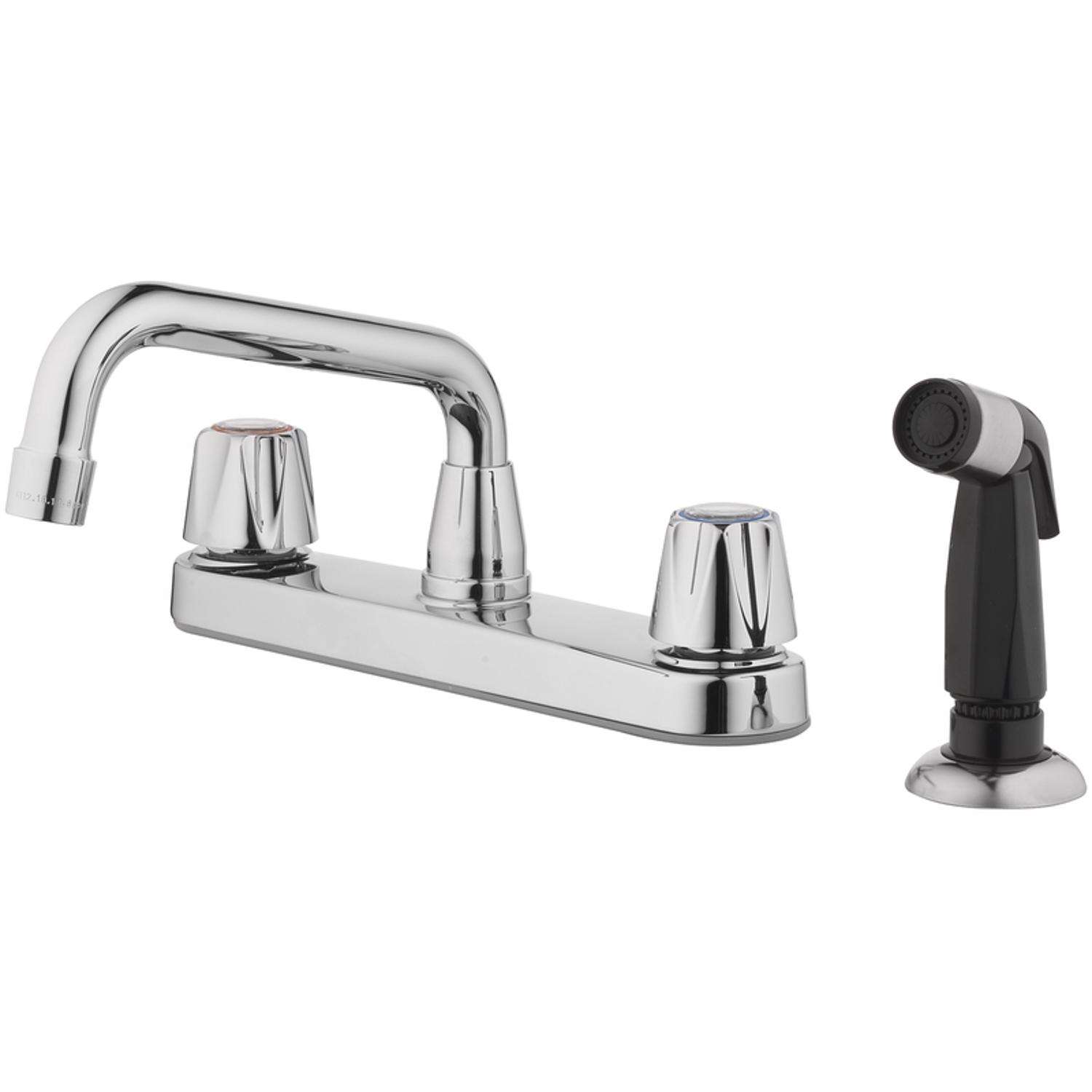 OakBrook Compression Two Handle Chrome Kitchen Faucet Side Sprayer ...
