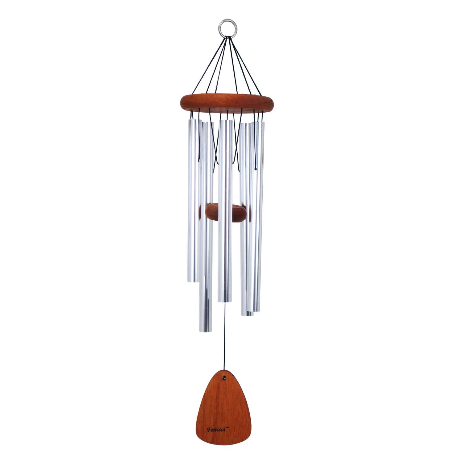 Festival Silver Aluminum/Wood 18 in. Wind Chime Mfr# F336S - Ace Hardware