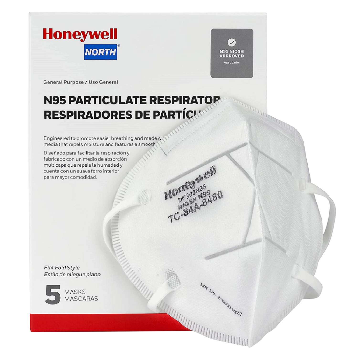 Honeywell North N95 General Purpose Flat Fold Disposable Respirator ...
